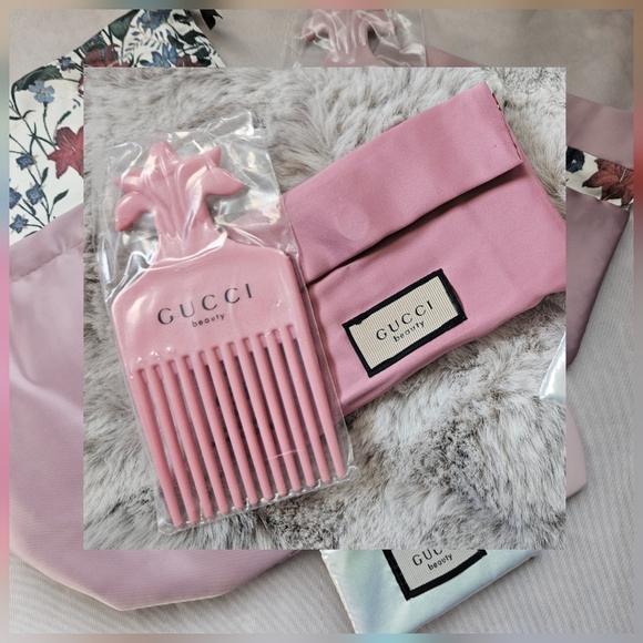 Gucci | Accessories | Gucci Beauty Blush Pink Hair Pic Comb With Satin ...